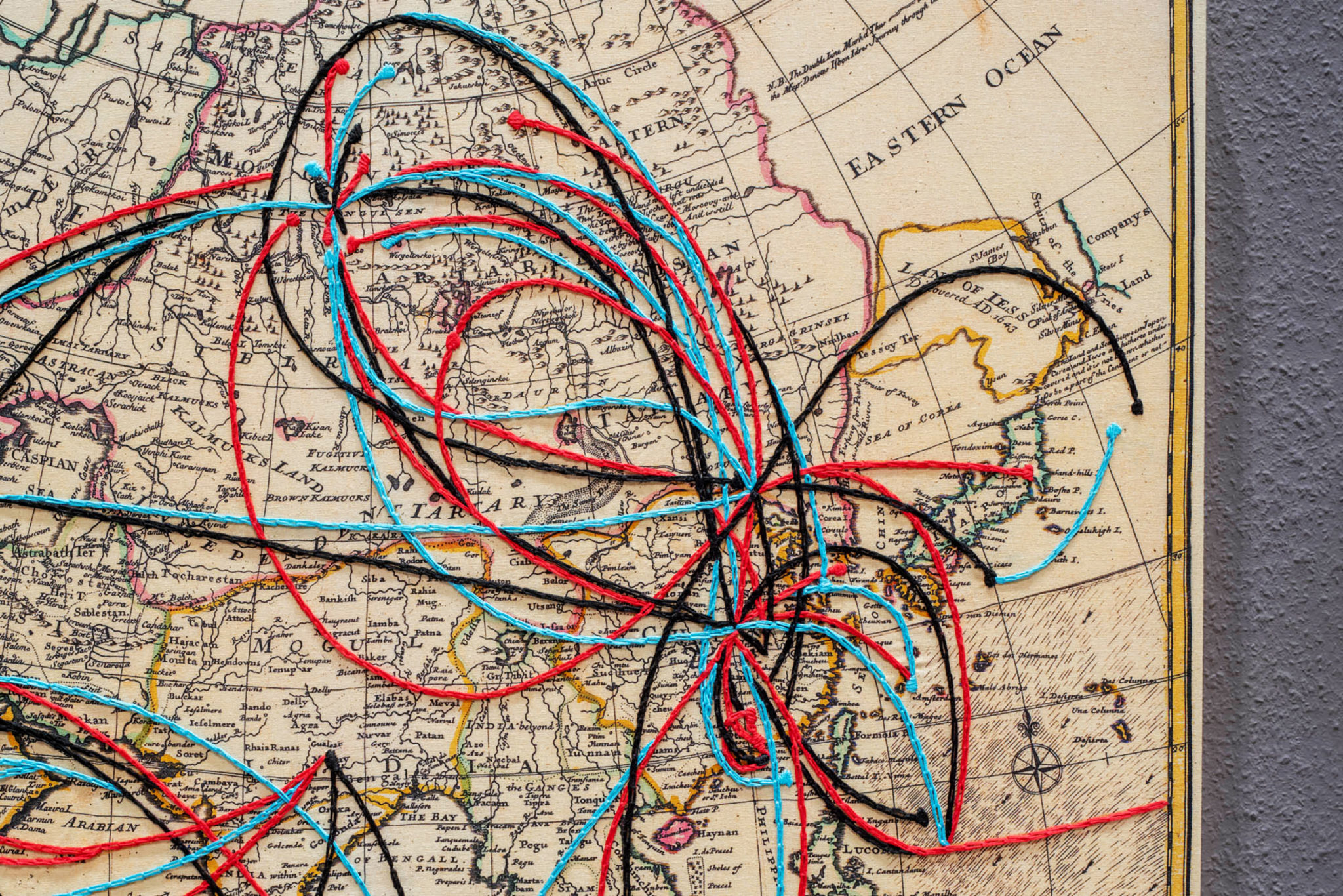 Air Route Map on The Old Map (Okazaki) | Aiko Tezuka